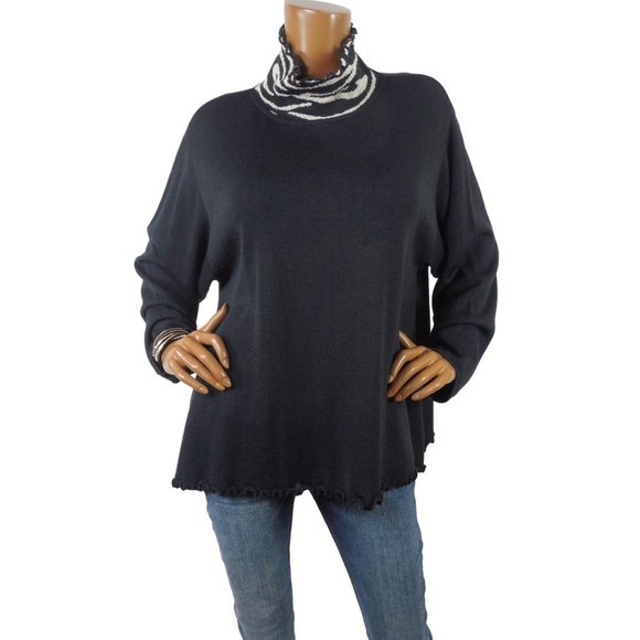 Roni Rabl | Tops | Roni Top Ml Blacktan Turtleneck Relaxed Swing Fit ...